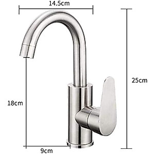 ZOOMLAND Faucet Arrival Hot and Cold Water Mixer Brushed Stainless Steel Bathroom Faucet Basin Tap Bath Sink Faucet,Kitchen faucets, BWJ-681