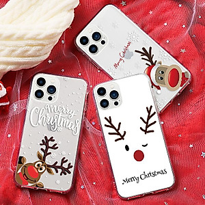 Pnakqil Christmas Phone Case for Samsung Galaxy S9 Plus 6.2'', 3 Packs Clear Transparent Soft Silicone Cover with Santa Claus Elk Cartoon Cute Design Pattern Slim Protective Girls Gift, 29