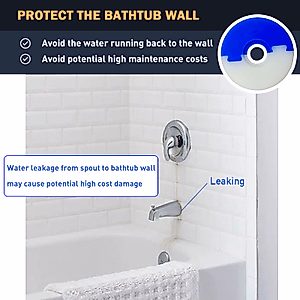 Flibyt Bathtub Spout Back Seal, Protect Bath Finished Wall from Water, Tub Spout Water Leakage Disc Seal for 1/2" Copper Pipe (OD 0.63" / 16mm)