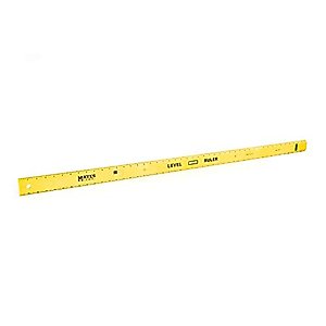 Mayes 10744 Polystyrene Level Rule, 48 Inch Leveler Tool, Straight Edge, Easy to Read Center Finding Measurements, With Plumb and Level Vials, Green