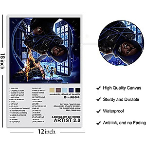 KGARB A Boogie Wit Da Hoodie Poster Artist 2.0 Album Cover Posters Canvas Wall Art for Bedroom Office Room Decor Gift 12" x 18" Unframed