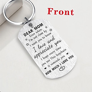 Mom Birthday Gifts, Remember I Love You Mom Keychain, Meaningful Mother Bday Present from Son Daughter