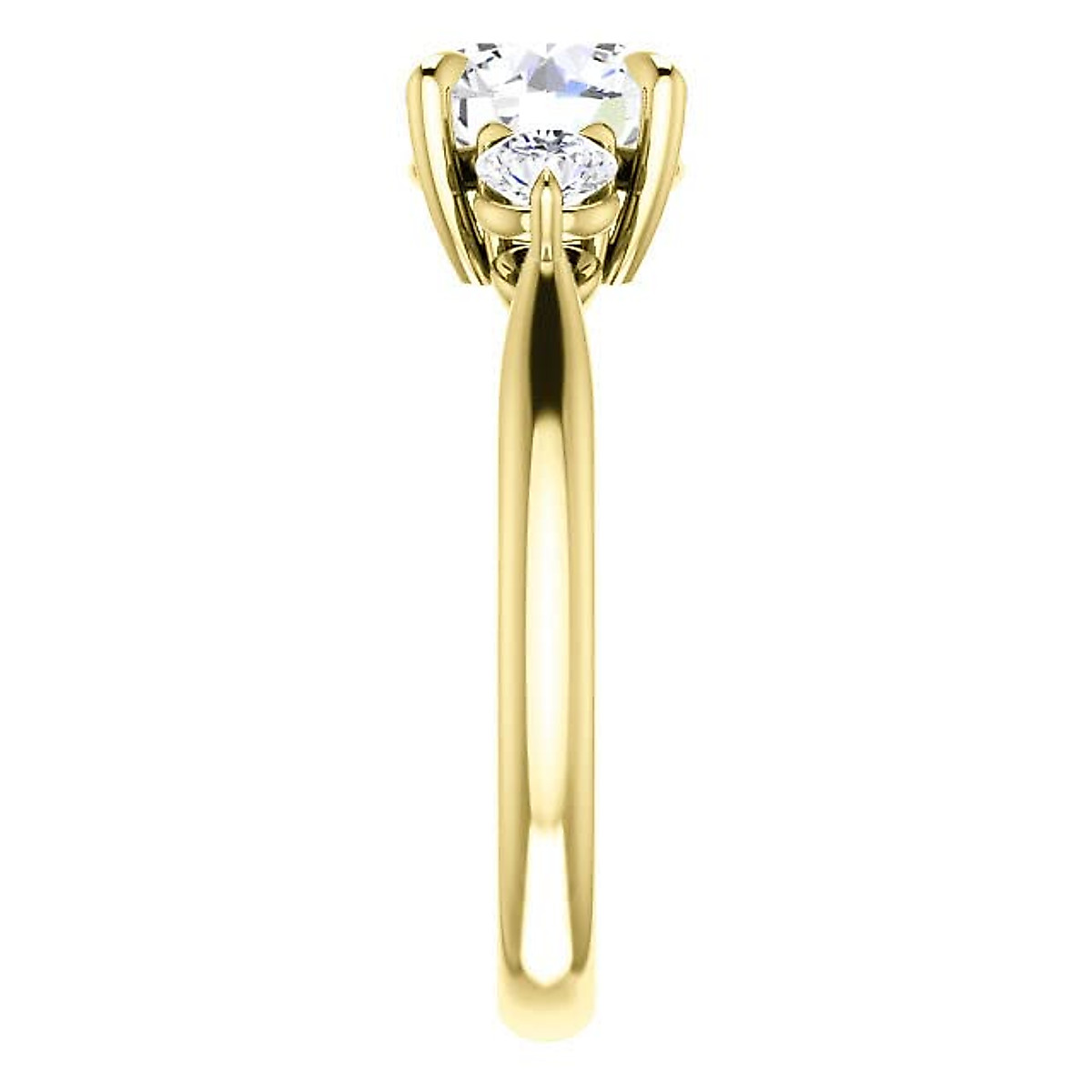 10K Solid Yellow Gold Handmade Engagement Ring 1.50 CT Round Cut Moissanite Diamond Solitaire Wedding/Bridal Ring Set for Women/Her, Surprise Ring Gifts for Her