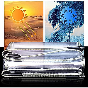 WHCQ PVC Waterproof Film, Waterproof Tarpaulin, Garden Clear Rain Protection Tarpaulin, Heavy Duty/Anti Freezing/Anti-UV/Windproof Plant Insulation Canopy Cover for Greenhouse