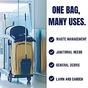 Plasticplace 55-60 Gallon Trash Bags, 1.2 Mil‚ Black Heavy Duty Garbage Can Liners‚ 38” x 58” (50 Count)