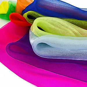 Lolakee Square Juggling Silk Dance Scarves for Kids 20 Pcs Music Scarves Dance Scarf Play Scarve for Children Movement Magic Tricks Scarves Activity Performance Props Accessories(10 Colors,24 Inches)