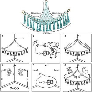 Stuffed Animals Net or Hammock With Light, Animal Hammock Holder with Hooks for Hanging, Toys Organizer Suitable For Children's Room Bedroom Kindergarten Nursery Stuffed Animal Storage…