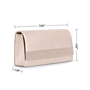 Mulian LilY M052 Satin Rhinestones Evening Bags Party Bridal Clutch Purse For Women Prom Clutch Champagne