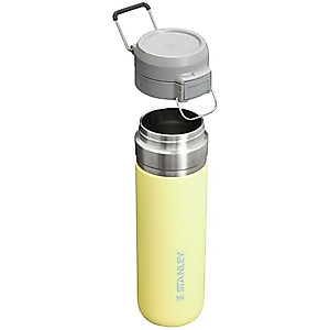 Stanley Quick Flip GO Water Bottle 24 oz | Push Button Lid | Leakproof and Packable for Travel and Sports | Insulated Stainless Steel | BPA-Free | Pomelo