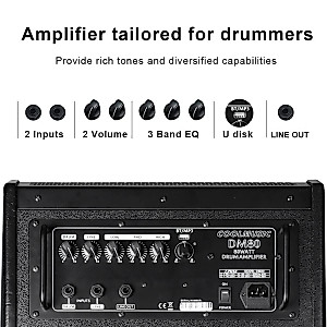 Coolmusic DM80 80W Bluetooth Personal Monitor Amplifier Electric Drum Amplifier Speaker,Keyboard Speaker