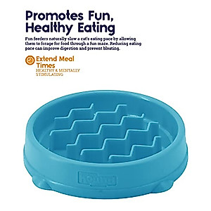 Catstages Kitty Slow Feeder Cat Bowl, Blue
