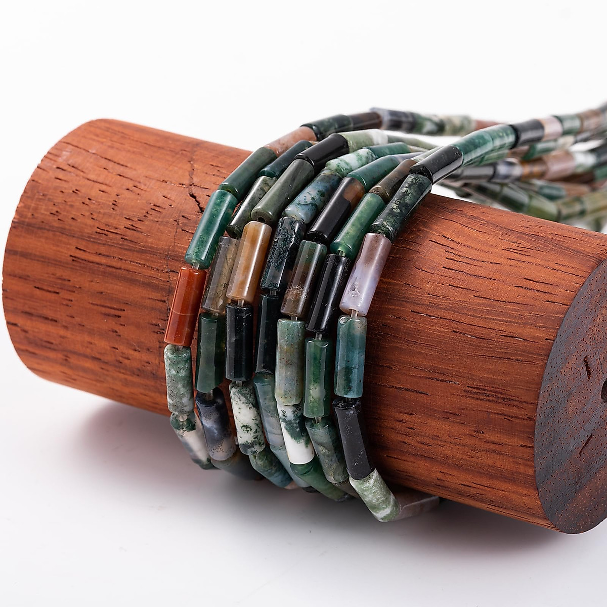 Natural Indian Agate Cylinder Tube Beads 4x13mm 38cm/str Loose Semi Gemstone Stone Beads for Making Bracelets Necklace Earrings