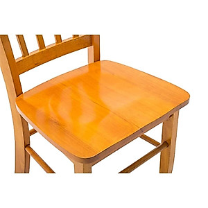 BOWERY HILL 34.8" H Ladderback Wood Dining Chair in Natural Oak (Set of 2)