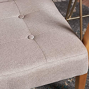 GDF Studio Conrad Medium Beige Fabric Mid Century Modern Club Chair