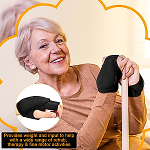 Sosation 1 Pair Weighted Gloves for Tremors Weighted Utensils for Hand Tremors Hand Stop Adjustable Wrist Weights Glove with Holes for Tremors and Patients (2 x 1.1 lb, Each Glove)