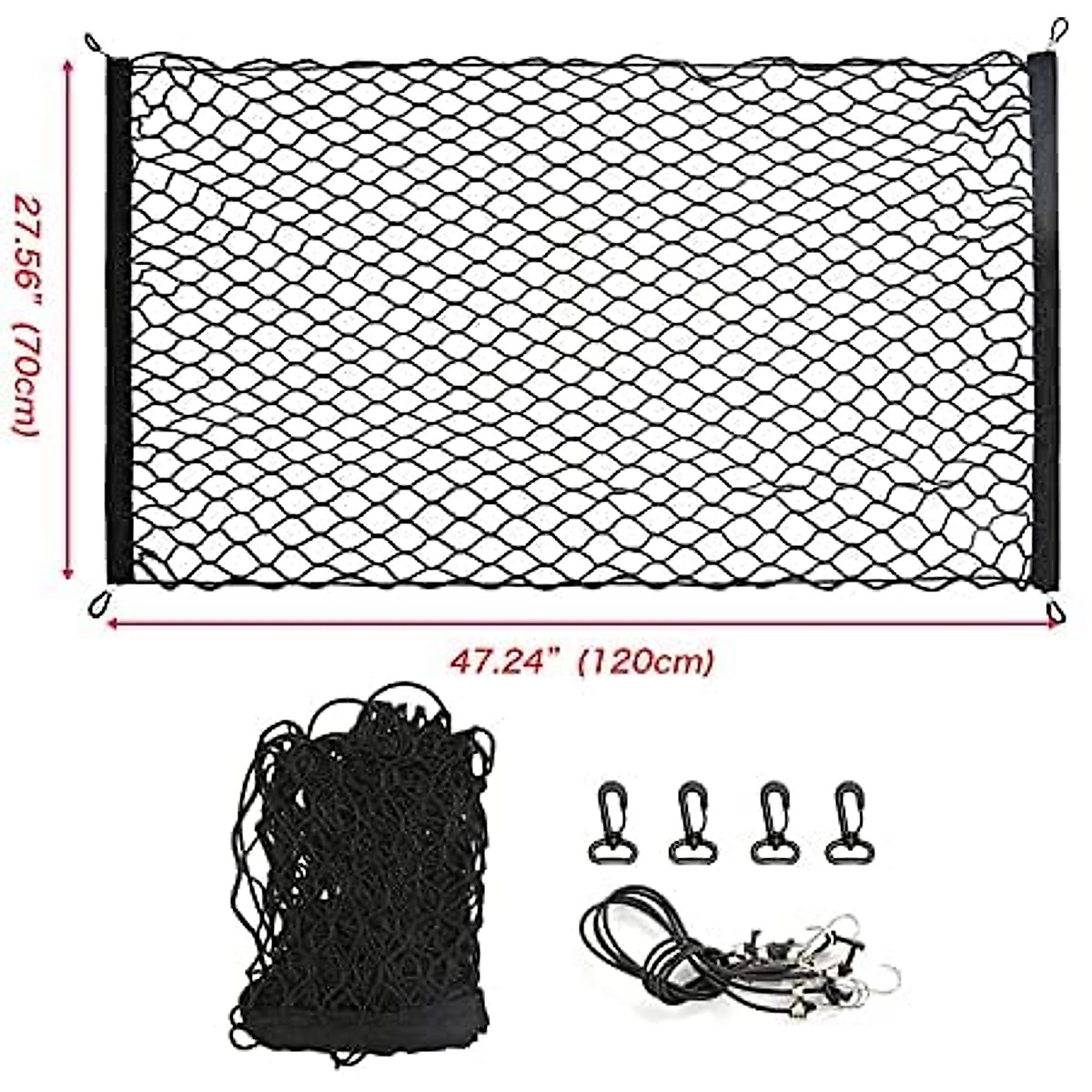 Q-DDOIT Dog Car Barrier 47" Wide Ideal for Trucks/SUVs/Full Sized Sedans Pet Restraint Car Backseat Divider Vehicle Gate Cargo Area Travel Trunk Mesh Net Screen Barricade