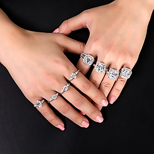 BERRICLE Sterling Silver Solitaire Wedding Engagement Rings 1.8 Carat Pear Cut Cubic Zirconia CZ Promise Ring for Women, Rhodium Plated Size 6