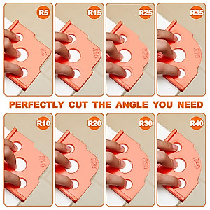 Xuhal 4 Pcs Radius Jig Router Templates 8 Radius Angle Corner Radius Routing Templates Routing Rounded Corners Router Bit Templates Hardness ABS CNC Jig Radius Corners Radius Quick Jig for Woodworking