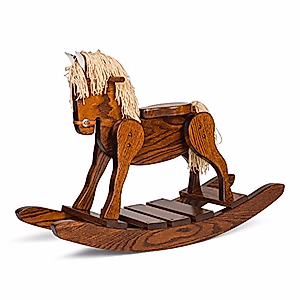 LifeSong Milestones Amish-Made Wooden Rocking Horse for Toddlers and Kids Perfect Housewarming Gift and Decorative Piece - Durable and Safe Rocking Horse for Toddlers
