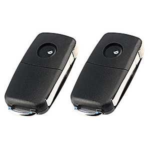 Flip Key Fob Remote fits VW Volkswagen Beetle CC Eos Golf Gti Jetta Passat Tiguan Touareg 2011 2012 2013 2014 2015 2016 (NBG010180T), Set of 2