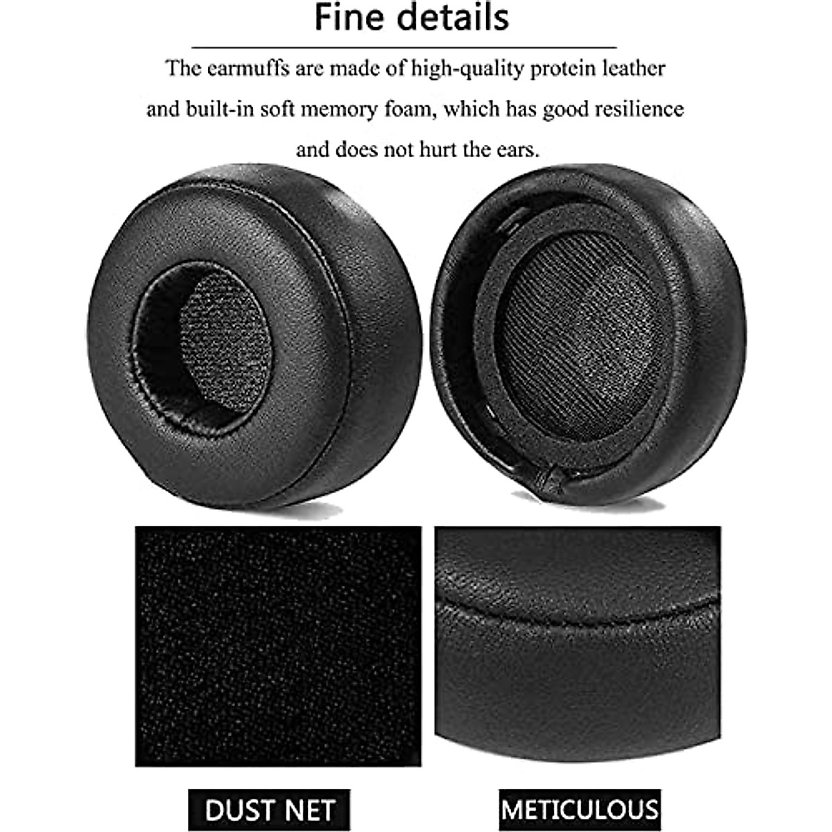 Adhiper Ear Pads Replacement Mixr Earpads Protein PU Leather Ear Cushion is Compatible with Mixr On-Ear Headphones (Black)