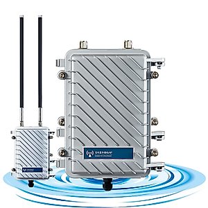 KuWFi Outdoor WiFi Access Point, High Performance 2.4G 300Mbps Waterproof Outdoor Base Station with 2 Antennas Support Wireless AP/WiFi Repeater