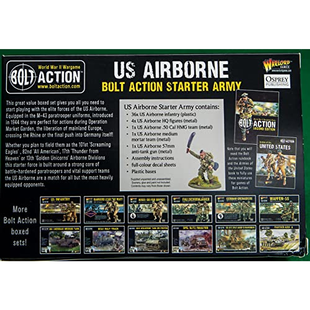 Bolt Action US Airborne Starter Army 1:56 WWII Military Wargaming Plastic Model Kit