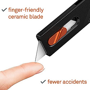 Slice 10496 EDC Pocket Knife, Ceramic Blade, Finger Friendly, Lasts 11x Longer Than Metal, Aluminum Handle, Textured Grip, Lanyard, Commercial Grade
