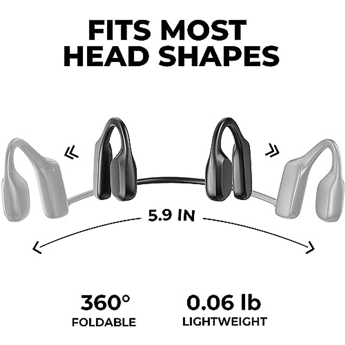 BEARTAIN Swimming Headphones, Bone Conduction Headphones IP68 Waterproof Wireless Bluetooth 5.3 Earphones Open Ear Sports Headset Built-in 32GB Memory with MP3 Player for Swimming,Running,Hiking