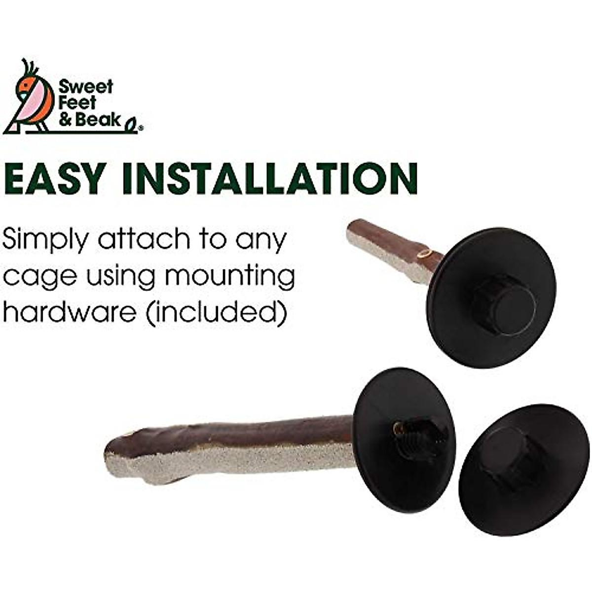 Sweet Feet and Beak Superoost Manzanita Pumice Pedicure Perch- Easy to Install Bird Cage Accessories for Healthy Feet, Nails and Beak - Natural Bird Perches Imitates Birds' Life in The Wild - M 10"