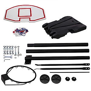 Smartxchoices Portable Basketball Hoop Stand 81''-98'' Height Adjustable w/Casters Net Goal Indoor Little Basketball Game
