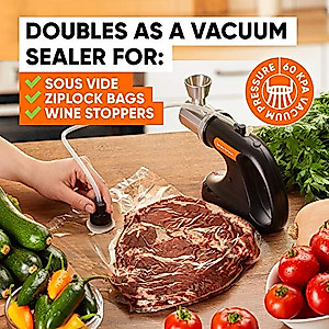 Jo Chef Professional Handheld Smoke Gun – Cold Smoker + Vacuum Function – USB Smoking Gun Food Smoker – Wood Chips Included - Ideal Gift for Chefs and Mixologists – Use for Sous Vide, Cocktails + Ebook