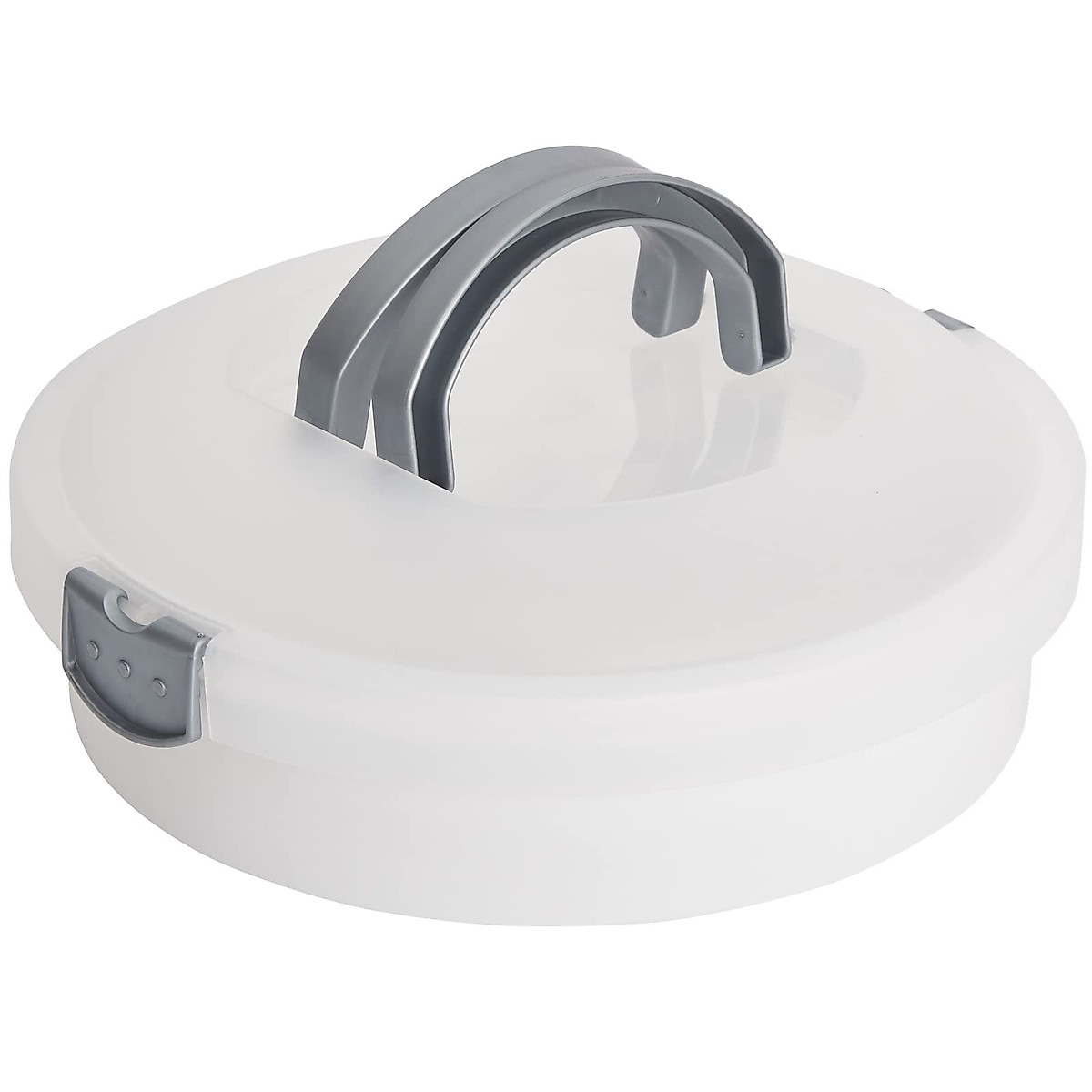 Juvale Round Dessert Carrier with Lid and Handle, 12 Inch Container for Cheesecake, Pie, Cupcakes (White, 12x4in)