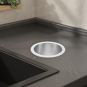 STOBAZA Drop-in Trash Chute, Stainless Steel Trash Grommets Round Waste Trash Chute Grommet for Countertop Inserted Trash Chutes -5.11X5.11X3.93in