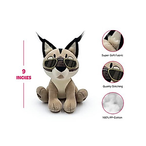 Youtooz Meme Big Floppa Plushie 9", Soft 100% PP-Cotton, Raise Your Floppa Meme Plushies, Based on Caracal Cat Species & Big Floppa Meme
