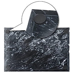 HighFree Marble Stone Decorative Tray, Black Perfume Marble Tray Cosmetics Tray, Handmade Real Marble Serving Tray for Bathroom, Kitchen, Dresser, Coffee Table