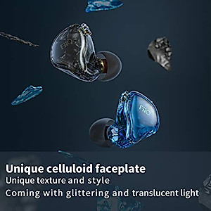 FiiO FD1 Hi-Res Earphone Wired,Beryllium-Plated 1DD,4-Stranded High-Purity Monocrystalline Copper, 0.78pin,Strong Bass (Without Mic,Black)