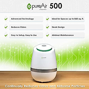 Greentech Environmental pureAir 500 - Portable Air Purifier and Air Cleaner, Air Purifiers for Home, Office, and Bedroom, For Spaces Up to 850 Square Feet, Neutralizes Tough Odors, Easy Set Up