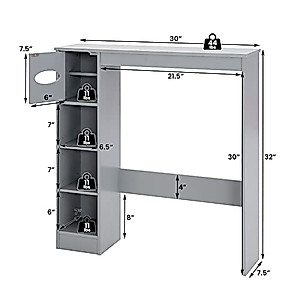 Giantex Over The Toilet Storage Cabinet, Freestanding Toilet Cabinet Organizer w/Adjustable Shelves & Toilet Paper Holder, Bathroom Space Saver Storage Rack Home Organizer for Bathroom Laundry (Grey)