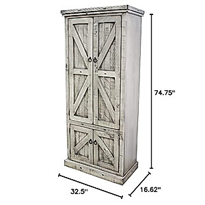American Heartland MFG. Rustic Double Door Pantry, Rustic Dela Verria