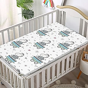 Star Themed Fitted Mini Crib Sheets,Portable Mini Crib Sheets Soft Toddler Mattress Sheet Fitted-Baby Sheet for Boys Girls,24“ x38“,Multicolor