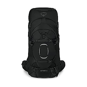 Osprey Aether 65L Men's Backpacking Backpack, Black, L/XL, Extended Fit