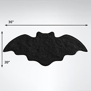 Halloween Bat Bath Mat - Rugs Bat Decor - Bats Bathroom Rug Decoration Black Gothic Gift Goth Gifts Room Decorations Spooky Witch Witchy Home Batman Cute Mats for Kitchen Bedroom Addams Family Decor