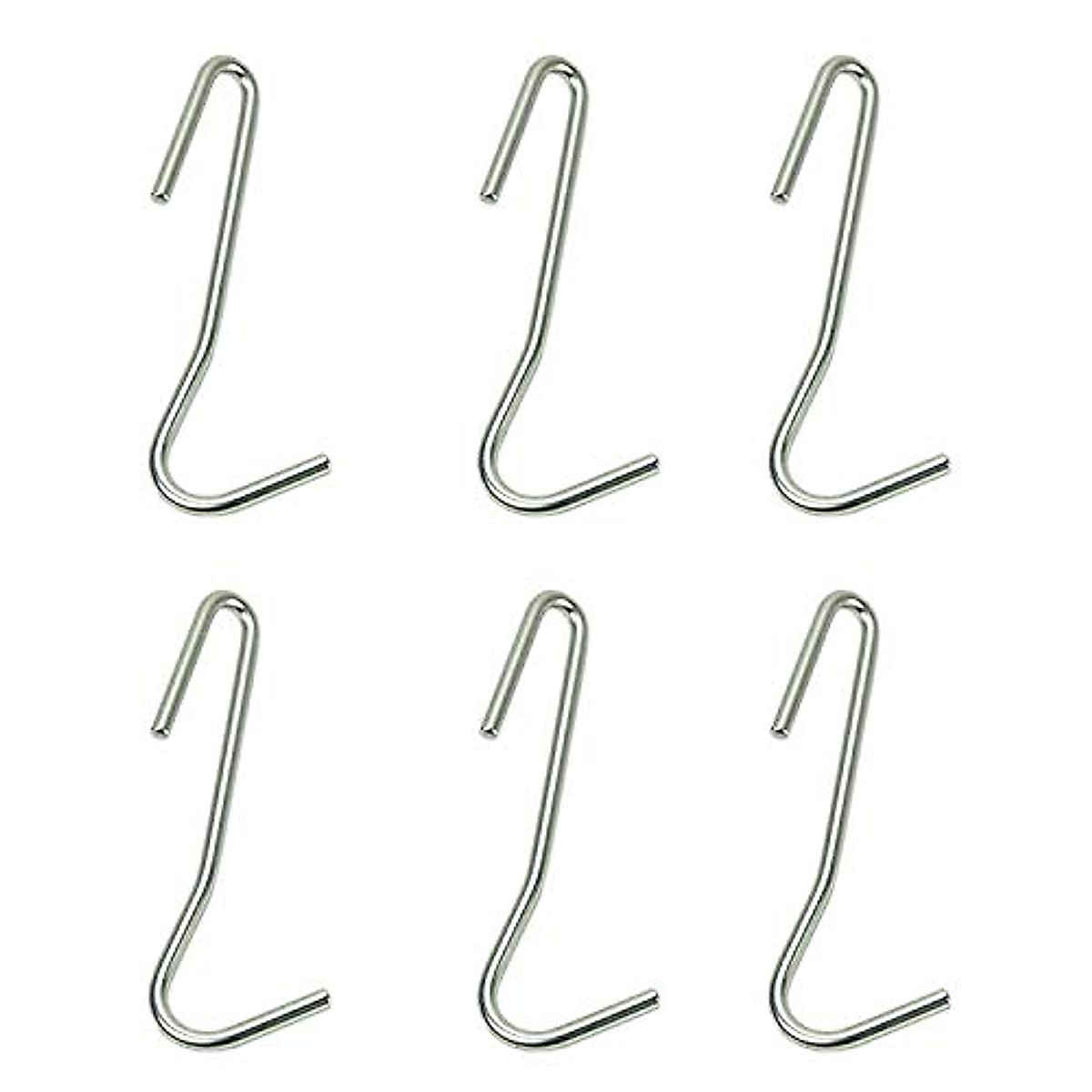 HUJI S Shaped Stainless Steel Heavy Duty Hanging Hooks for Kitchenware Pots Pans Utensils (Set of 6 Hooks)