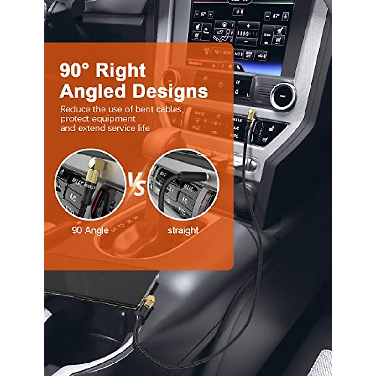 VANAUX 90 Degree Right Angle Aux Cable Male to Male 3.5mm Audio Cable Stereo Aux Cord Compatible with Laptop, Smartphone, Music Player,Tablets,Speakers (3.3feet/1m)