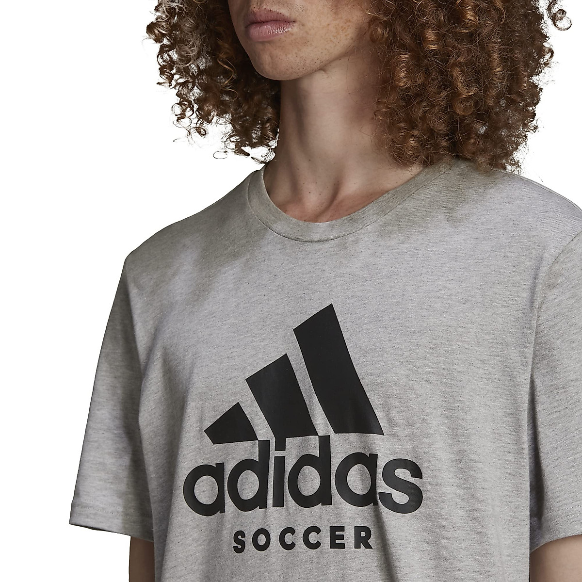 adidas Men's Standard Soccer Logo , Medium Grey Heather, X-Large