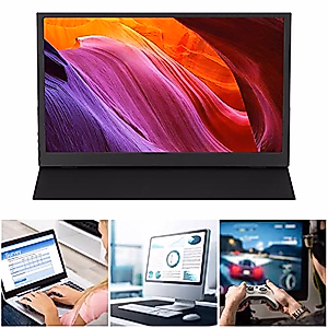 Zunate 2022 New 15.6 Inch External Monitor, Portable Gaming Monitor for Laptop, 1080P IPS Monitor Screen with Mini HDMI/USB C/Micro USB/3.5mm Jack, for PS4/PS5