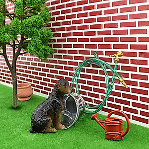 iland Dollhouse Pet of Mini Dog, 4pcs Realistic Miniature Figures, Hand Painted Tiny Dogs incl Cocker Spaniel, Dalmatian, Basset Hound & German Hunt Terrier on 1:12 Scale, Dog Cake Toppers