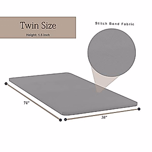 Spinal Solution 2-Inch Wood Fully Assembled Bunkie Board for Mattress/Bed Support, Twin, Grey Size, Beige