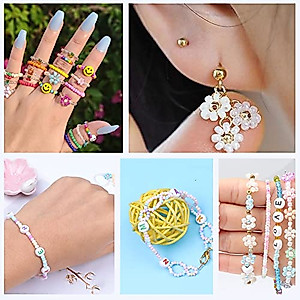 Gacuyi 6000 pcs Pastel Glass Seed Beads, Macaron 3MM Samll Craft Bead Pony Beads with Letter Alphabet Beads,Elastic String for DIY Bracelet Necklace Jewelry Making Supplies